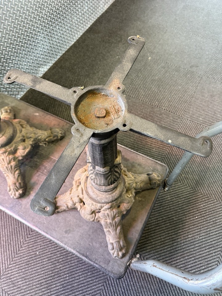 Cast Iron Cafe Table Bases Set of 2 Bistro Table, 4 Hole | eBay
