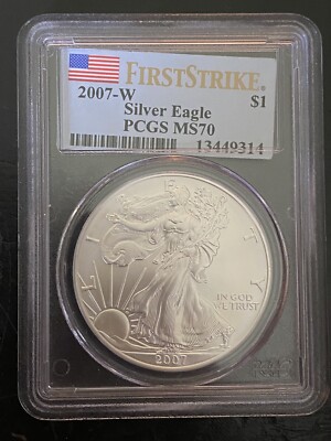 2007-W Burnished Silver Eagle PCGS SP-70/MS-70 First Strike Label | eBay
