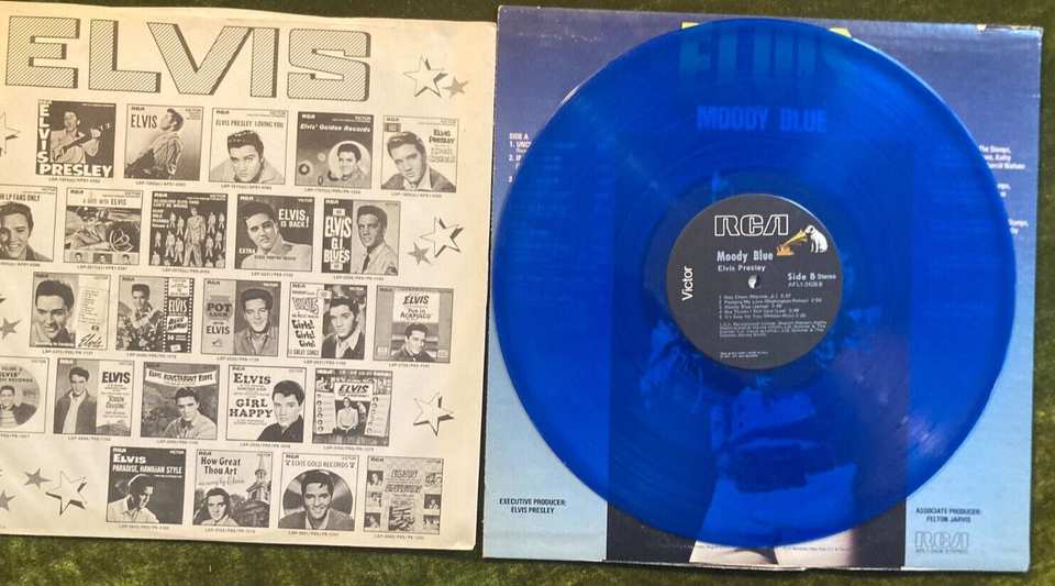 Elvis Presley Moody Blue LP BLUE VINYL 1977 RCA AFL1-2428 Vinyl is EX | eBay