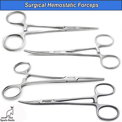 Hemostat Forceps Locking Clamps Straight & Curved Surgical Veterinary ...