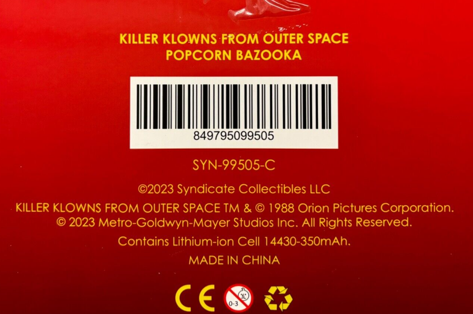 Killer Klowns From Outer Space 24" Electronic Popcorn Bazooka Gun Prop ...