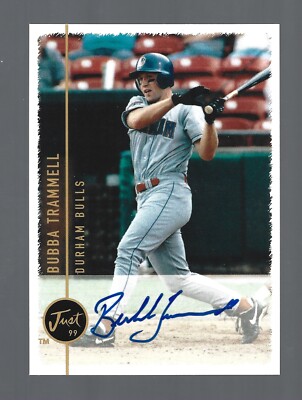 Bubba Trammell AUTOGRAPH RC Tampa Bay Rays 1999 Just Minors AUTO Durham ...