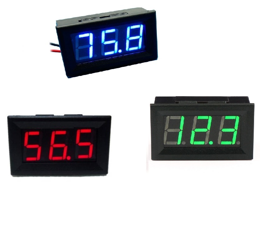 1PCS Blue / Red / Green LED Panel Meter Mini Digital Voltmeter DC 0V To ...