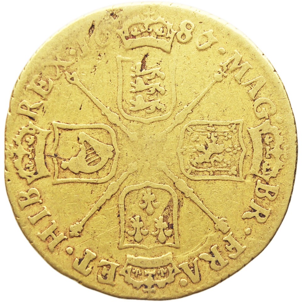 1687/6 Guinea James II Coin UK Gold 2nd bust Overdate (KA13-) | eBay