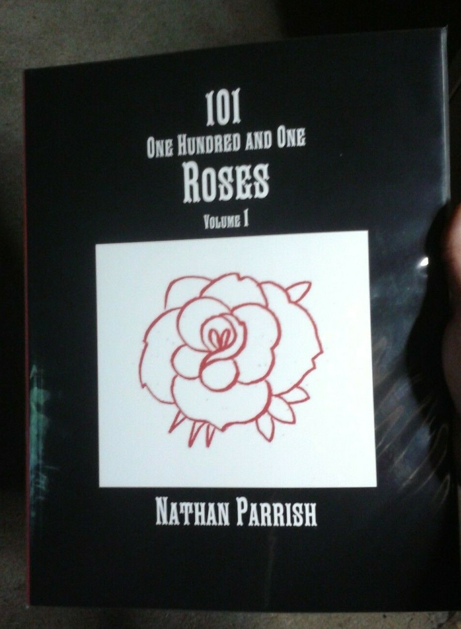 101 ROSES TATTOO BOOK line art sketch Parrish flowers floral thorn ...