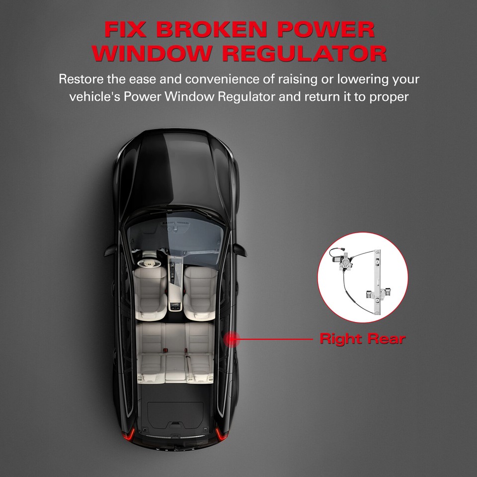 Fits 2003-2009 Hummer H2 Rear Right Power Window Regulator with Motor ...