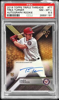 2016 TOPPS TRIPLE THREADS AUTOGRAPH ROOKIE TREA TURNER ROOKIE RC 12/99 ...