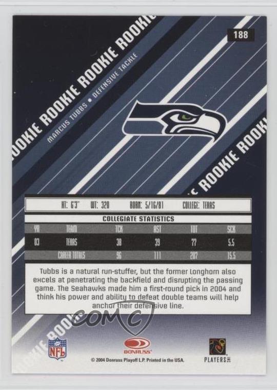 2004 Leaf Rookies & Stars Longevity Ruby /199 Marcus Tubbs #188 RC | eBay