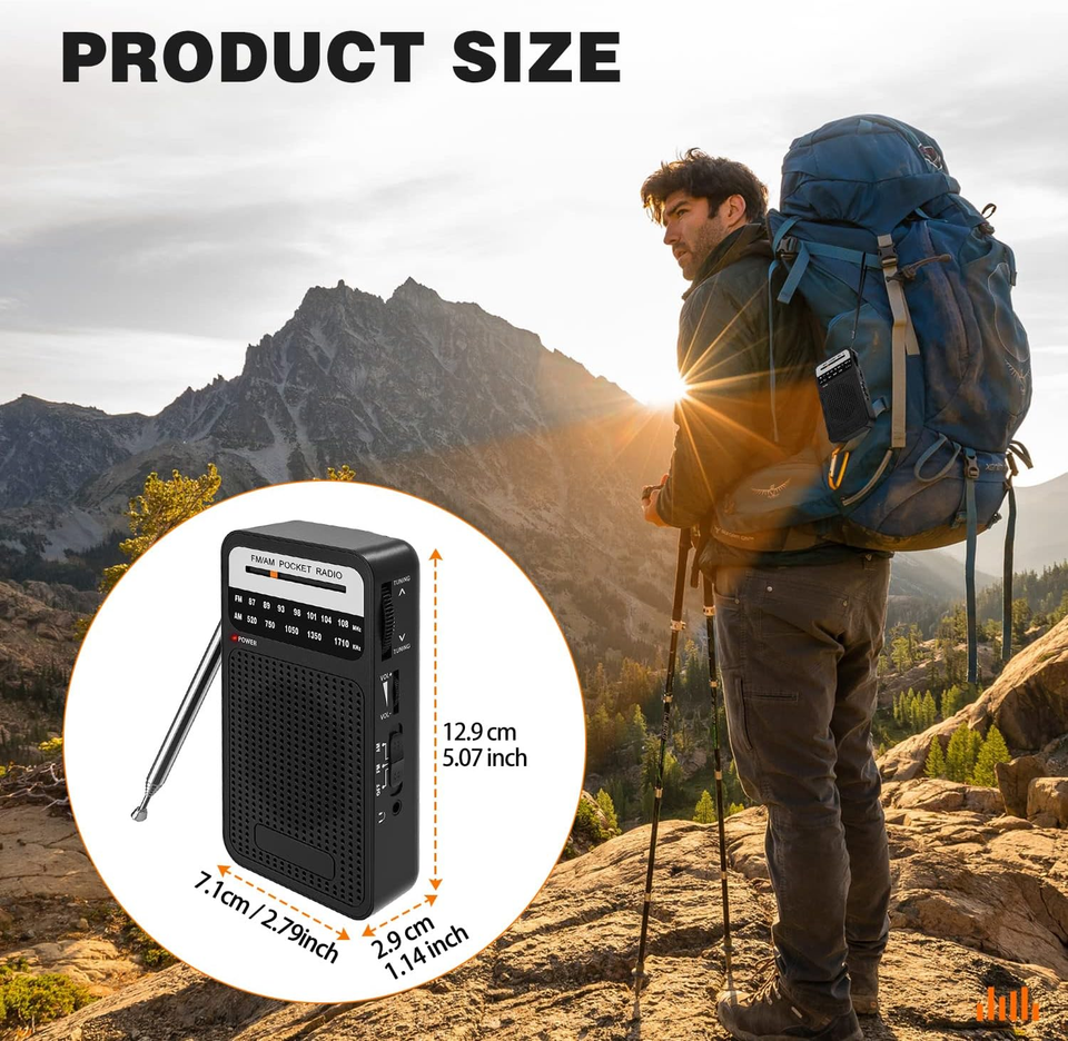 Portable Radio AM FM with Long Range Reception, Goodes Transistor Radio ...