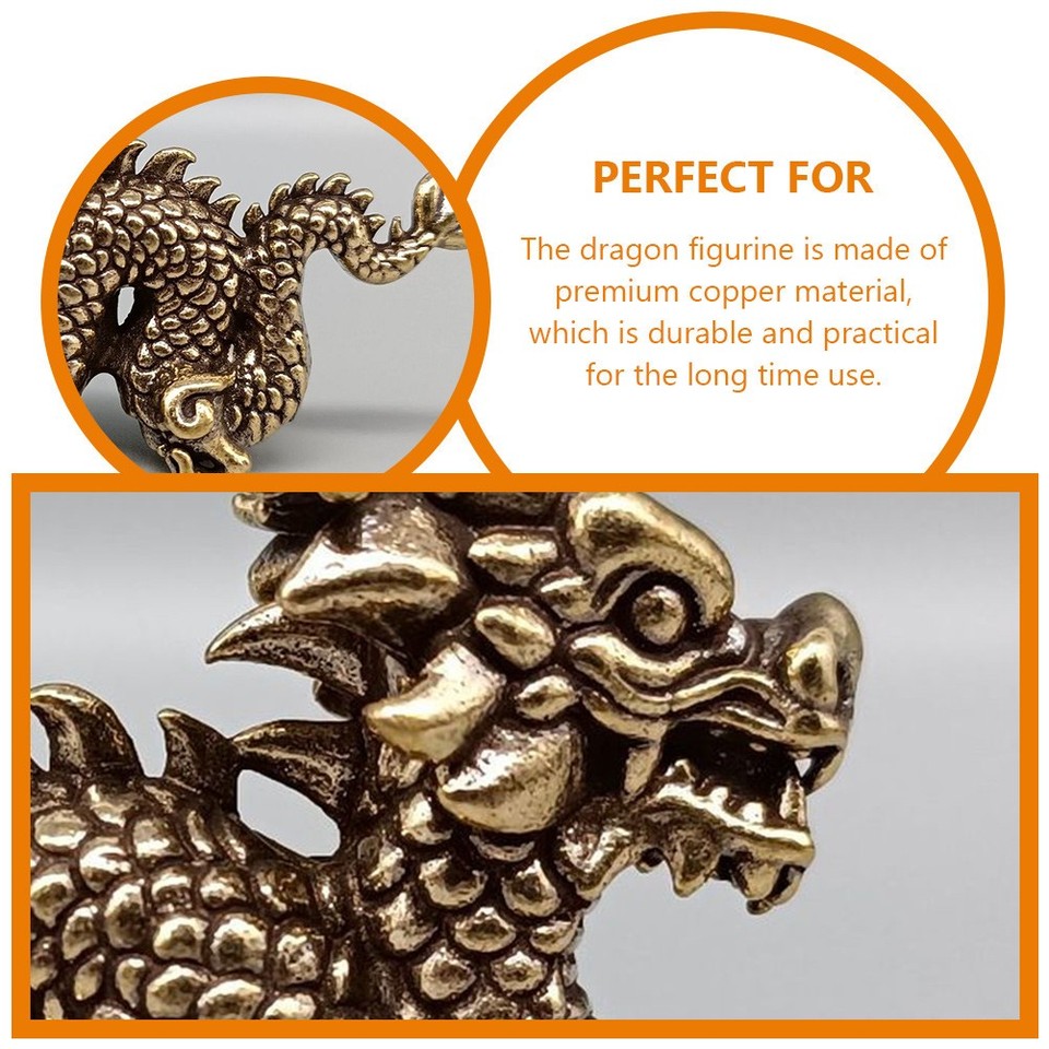 Dragon Statue Copper Statues Metal Animal Ornaments Dashboard Figurine ...