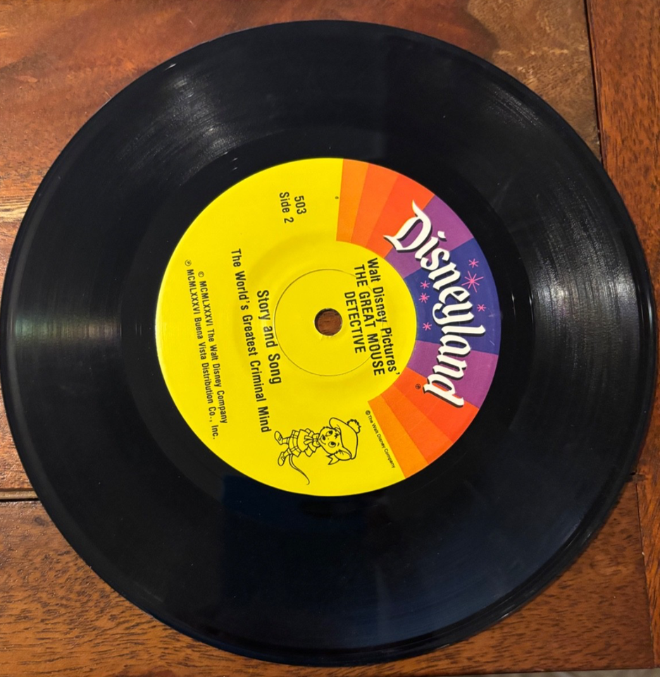 Rare - Walt Disney - The Great Mouse Detective - Record and Book #503 ...