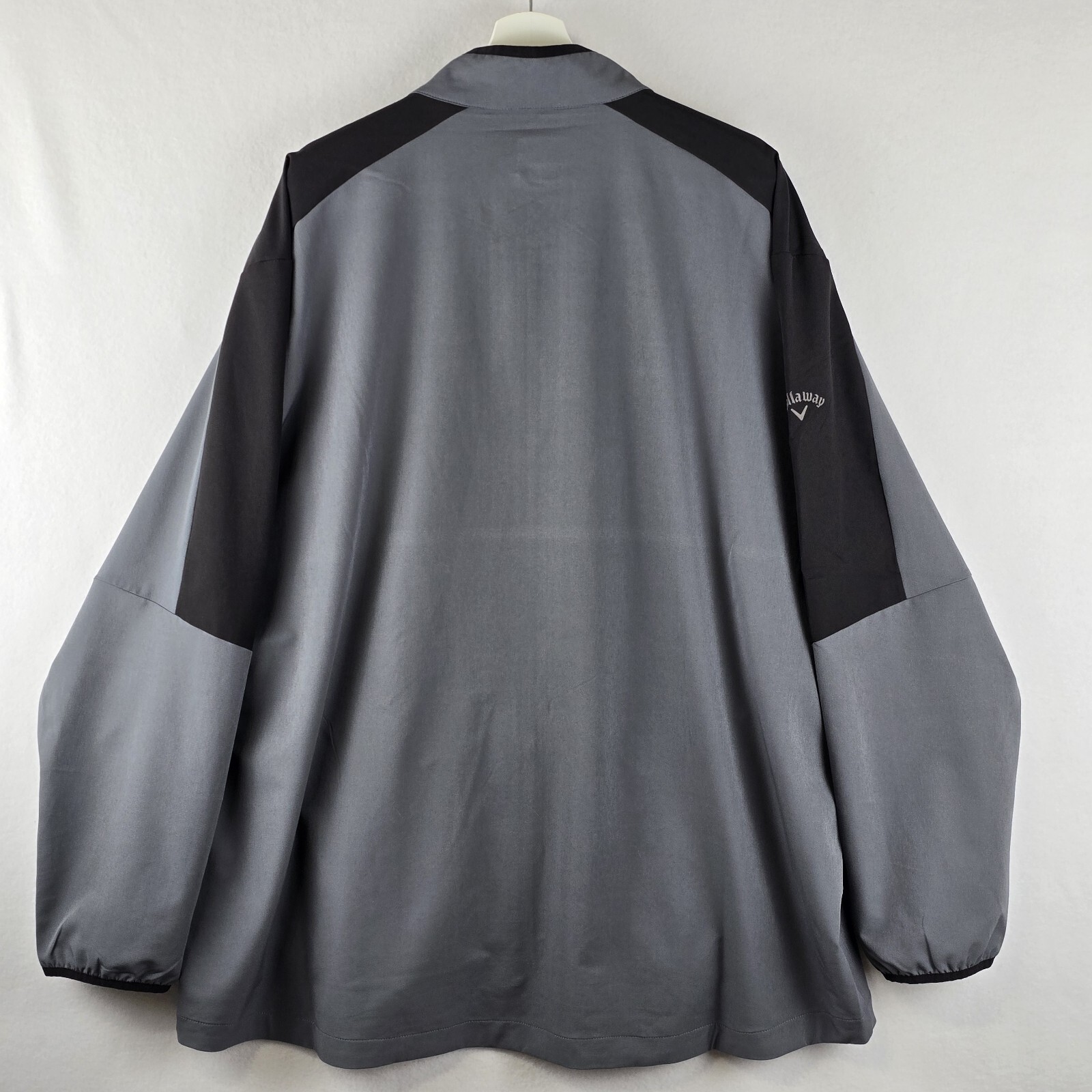 Callaway Golf Mens 3XL Full Zip Wind Jacket Stretch Zip Pockets Black ...
