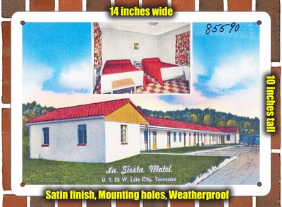 Metal Sign - Tennessee Postcard - La Siesta Motel, U.S. 25 W, Lake City ...
