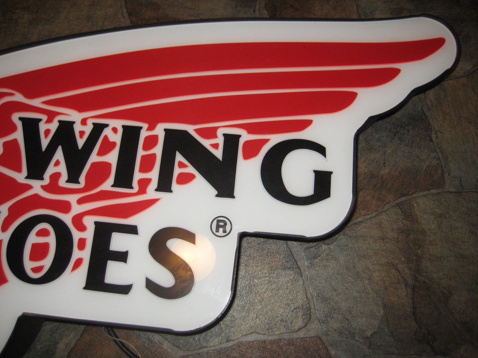 VINTAGE RED WING SHOES BOOTS LARGE ADVERTISING LIGHTED SHOE STORE SIGN ...