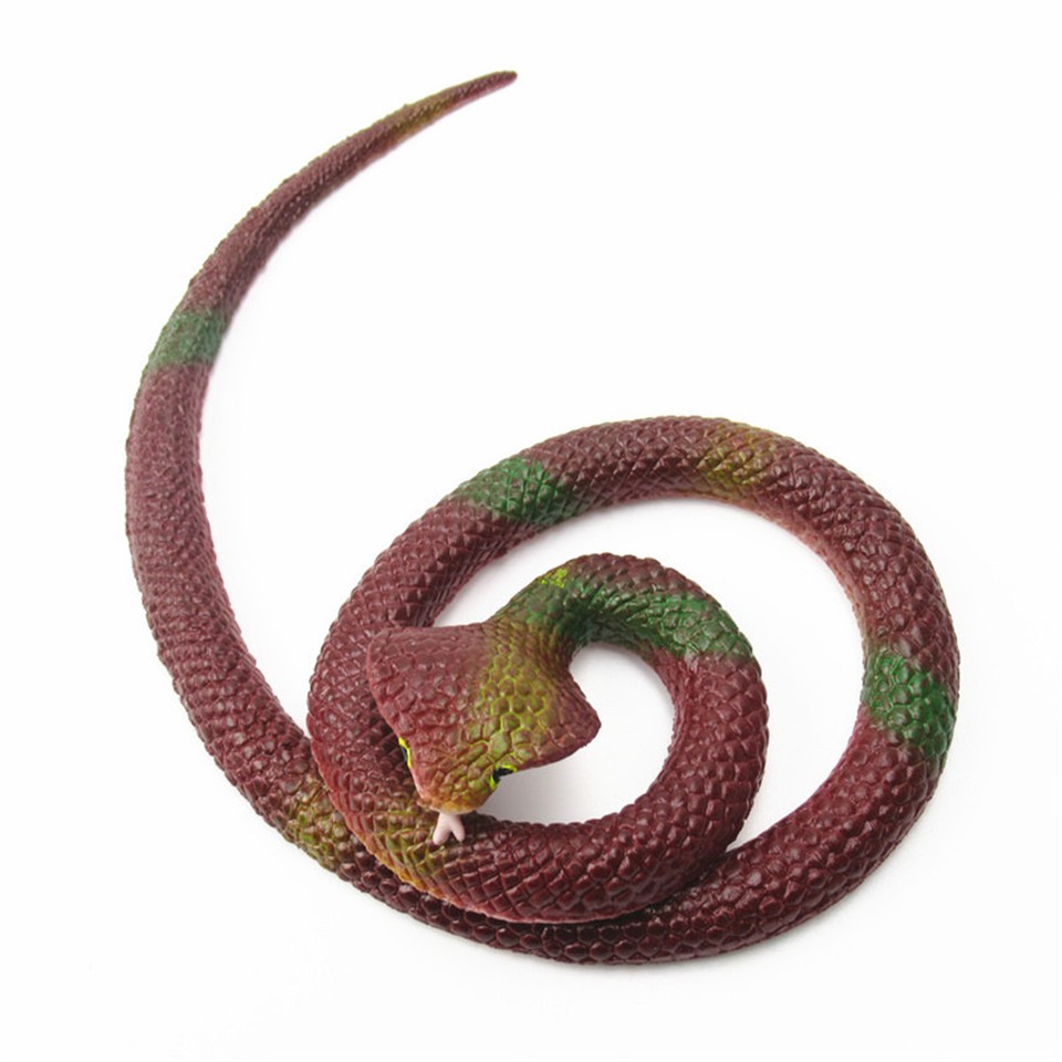 75cm Rubber Snake Fake Reptile Model Trick Prank Toy Funny Gift Garden ...