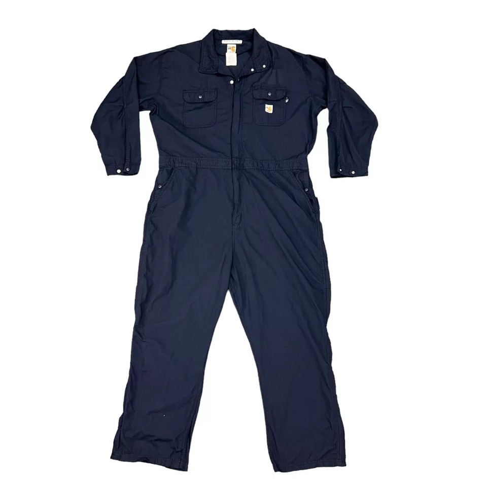 New Carhartt 387-20 FR XL Coveralls Mens Navy FR Flame Flame Fire ...