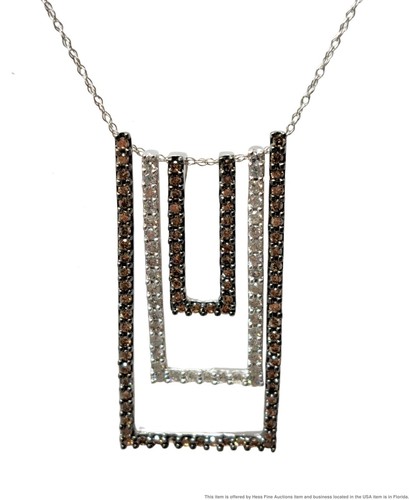 Designer Signed Solid White Gold Earth Mined Cocoa Diamond Modernist ...