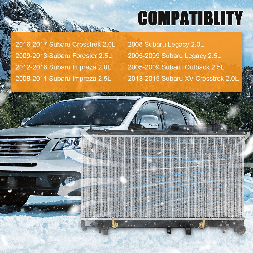 Aluminum engine Radiator Front Fit For 2008-2016 Subaru Impreza 2.0L ...