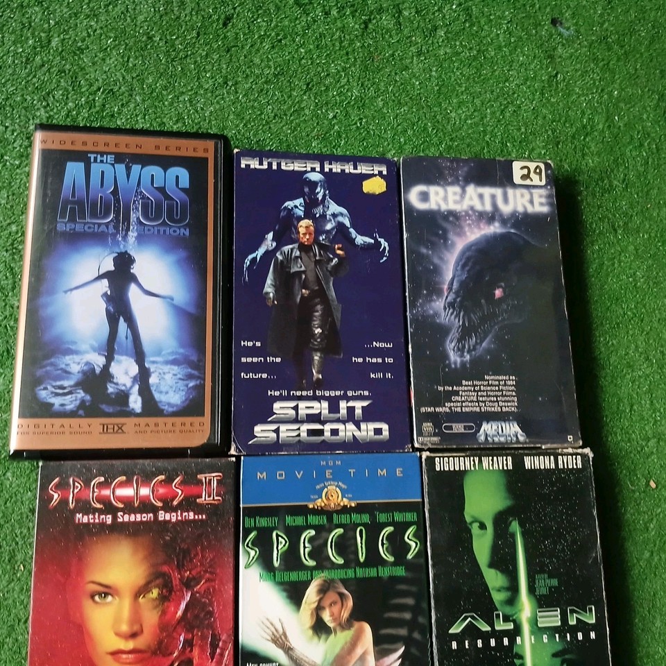 LOT OF 7 SCI-FI HORROR VHS TAPES CREATURE, THE ABYSS/SPLIT SECOND ...