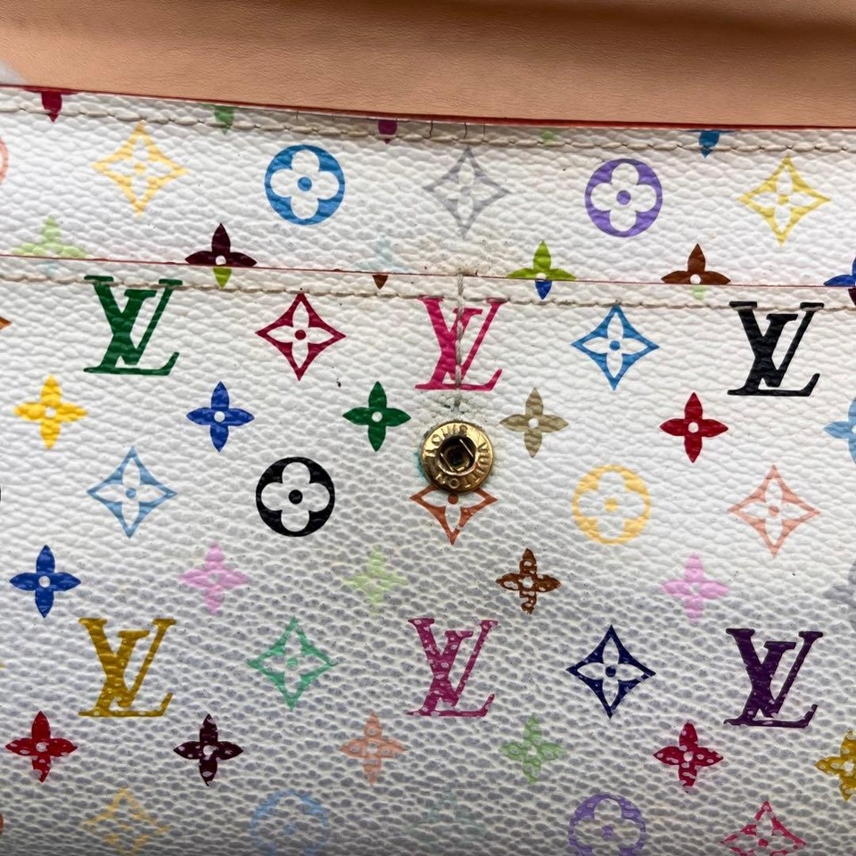 Louis Vuitton Portefeuille Sarah Monogram Multicolor Long Wallet White ...