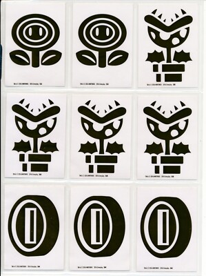 2016 Super Mario Challenge Coins Sticker Decals Mixed Lot of (9) Cards ...