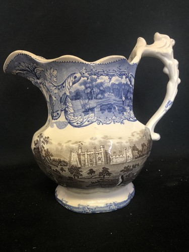 Staffordshire 2 color lake scenery pitcher | eBay