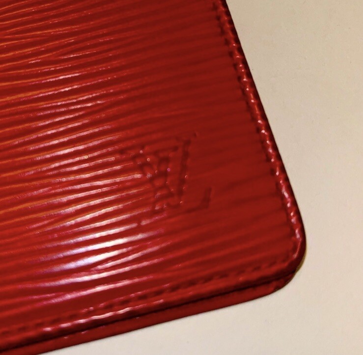 Authentic Louis Vuitton Red Epi Leather Card/ID Holder - Gem