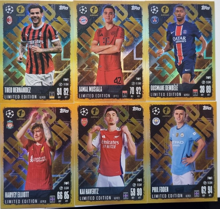 Topps Match Attax 2024 2025 parallel Crystal blue blau cards & 1st ...