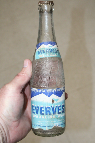 WINSTON SALEM NC EVERVESS WATER BOTTLE PEPSI COLA PAPER LABEL FULL | eBay