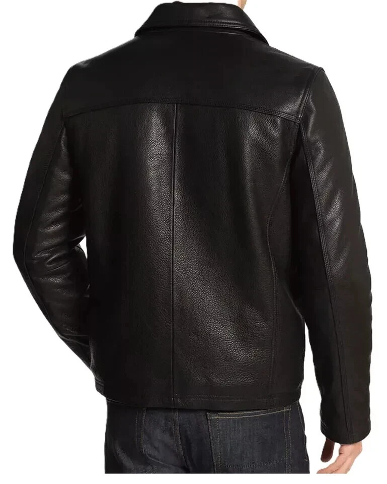 Casual Wear Men's Black Real Genuine Lambskin Soft & Smooth Leather ...