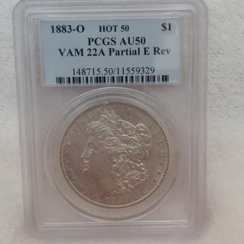 1883 - O hot 50 VAM 22A partial E Rev Morgan dollar coin AU -50 | eBay