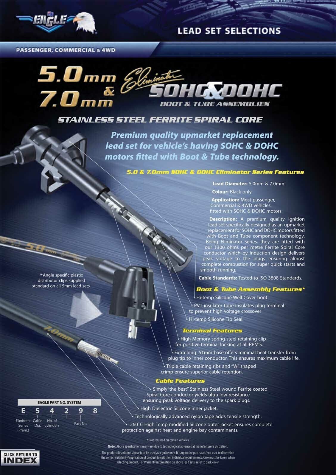 Eagle 7mm Ignition Spark Plug Leads Fits V8 Mercedes Benz 450SE SEL SLC ...