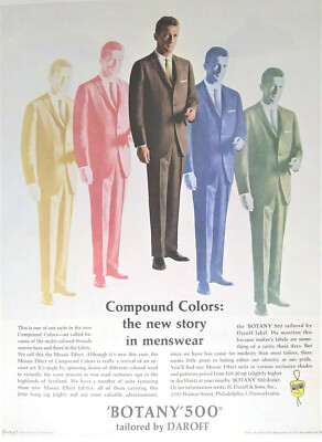 Botany 500 By Daroff, Compound Colors in Menswear Fashion, 1956 Vintage ...