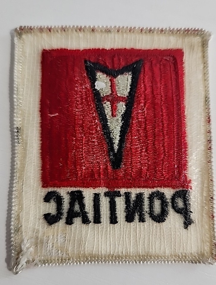 Vintage c 1970s PONTIAC CAR AUTO Patch (Advertising, Company) 2 7/8 X 2 ...