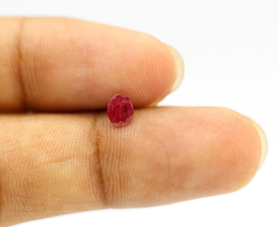 Loose Natural Ruby 0.46 Ct Faceted Oval Cut Red Color Untreated ...