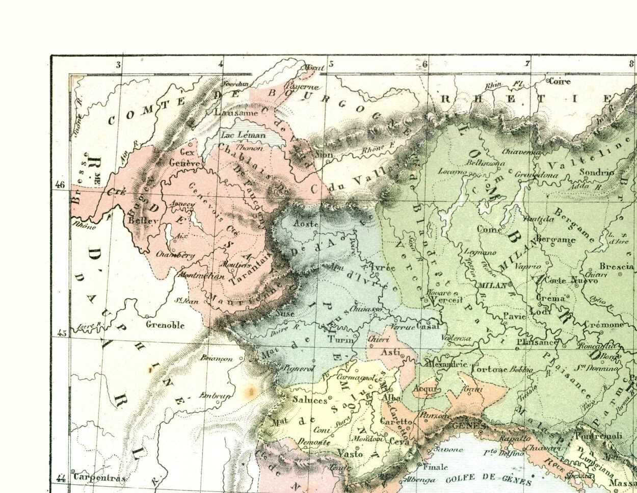 Historic Map - Italy Hohenstaufen Dynasty - Cortambert 1880 - 29.71 x ...