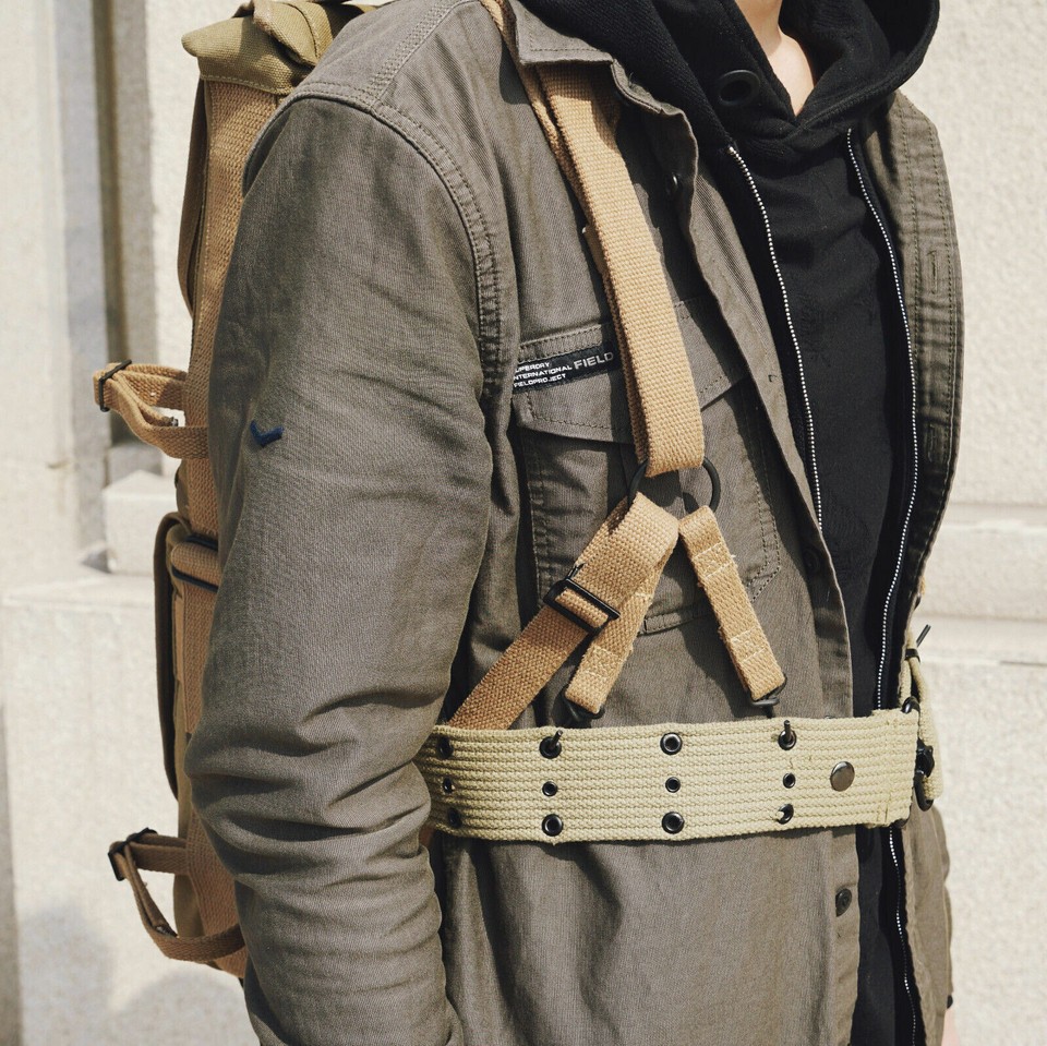 WWII US USMC ARMY FIELD EQUIPMENT M1941 CANVAS BACKPACK BELT ...