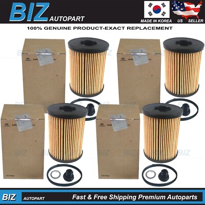 Genuine Oil Filter Kit 4Pack for 2020-2025 Hyundai Kia 2.5L Models ...
