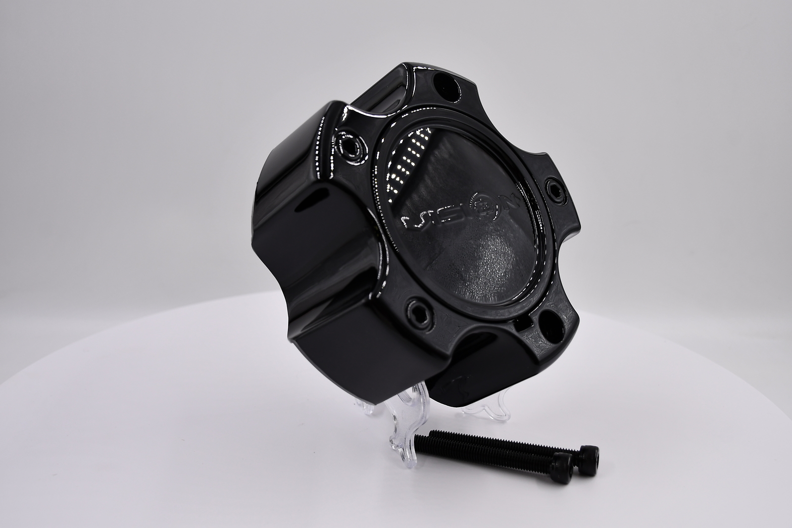 Vision Wheel 5 Lug Deep Open/Closed Gloss Black Center Cap C375GB-5CDOC ...