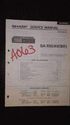 sharp sa-x50av bk Service Manual original repair book stereo eq | eBay