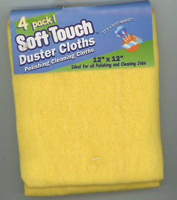 4 Soft Touch Duster Cloths Polish Clean Dust 12" x 12" Brand new B4-B2 ...