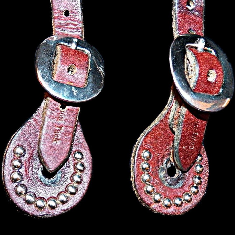 Cowperson Tack Studded Basketweave Leather Buckaroo Vaquero Ladies Spur ...
