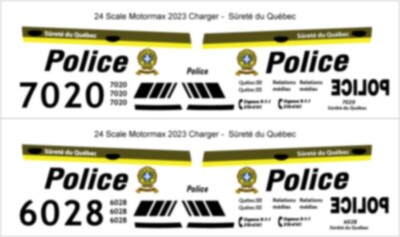 1:24 SCALE SURETE DU QUEBEC POLICE 2023 DODGE CHARGER PURSUIT ...