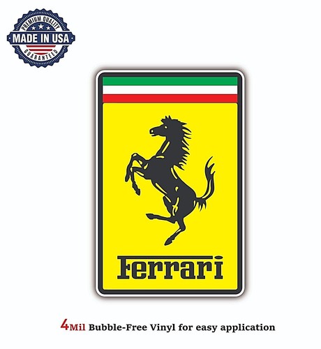 FERRARI ITALY RACING RETRO LOGO VINYL DECAL STICKER CAR BUMPER 4MIL ...
