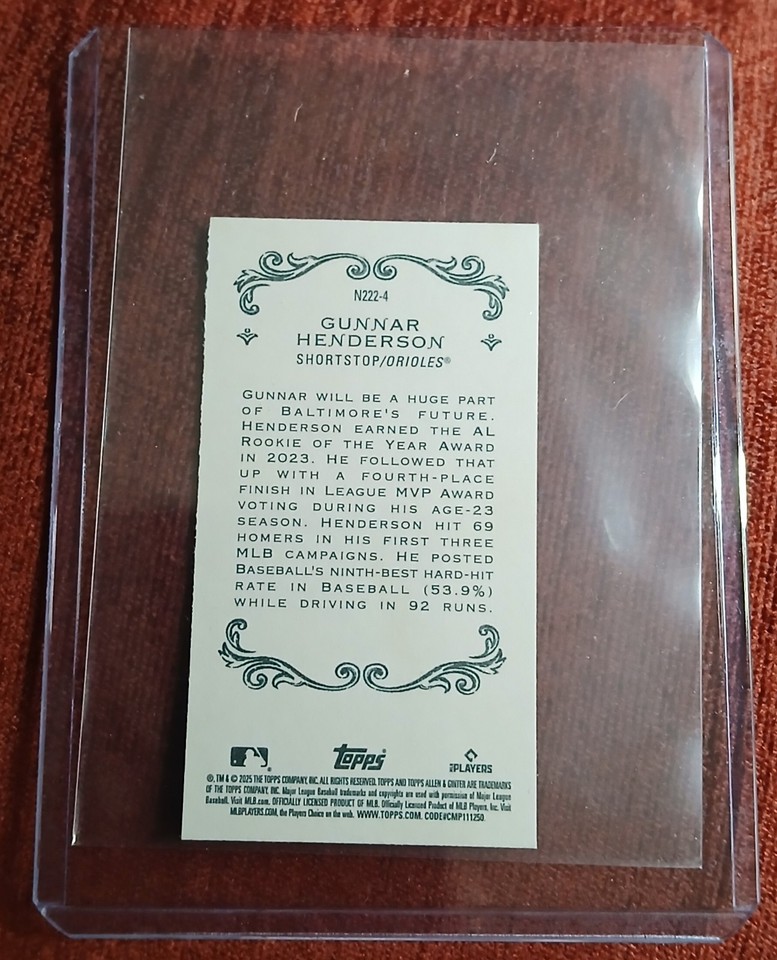 2025 Allen And Ginther Mini N222-4 Gunnar Henderson | eBay