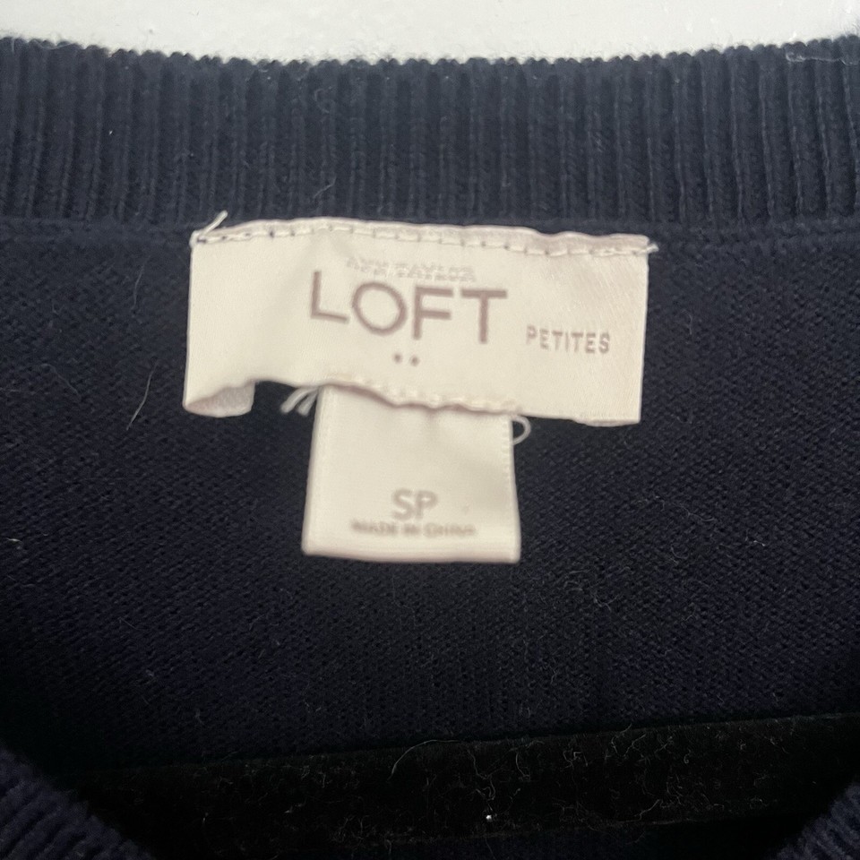 NWOT LOFT Women’s Navy with Light Green Polka Dot V Neck Sweater Size ...