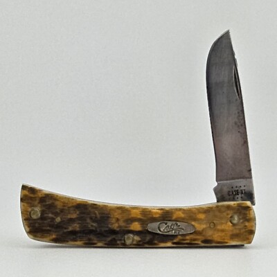 Case Sod Buster Jr Folder Peach Seed Jig Amber Bone Slip Joint CS 6137 ...