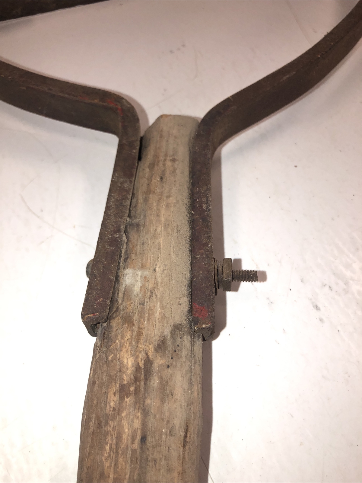 Vintage Weed Grass Trimmer Sling Blade Wood Handle Rustic Sickle Wacker ...