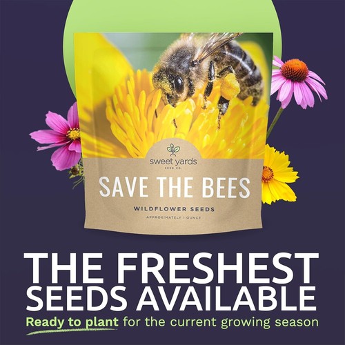 Bulk 1Oz Pk Bee Friendly Wildflower Seed Mix Over 7,500 Open Pollinated ...