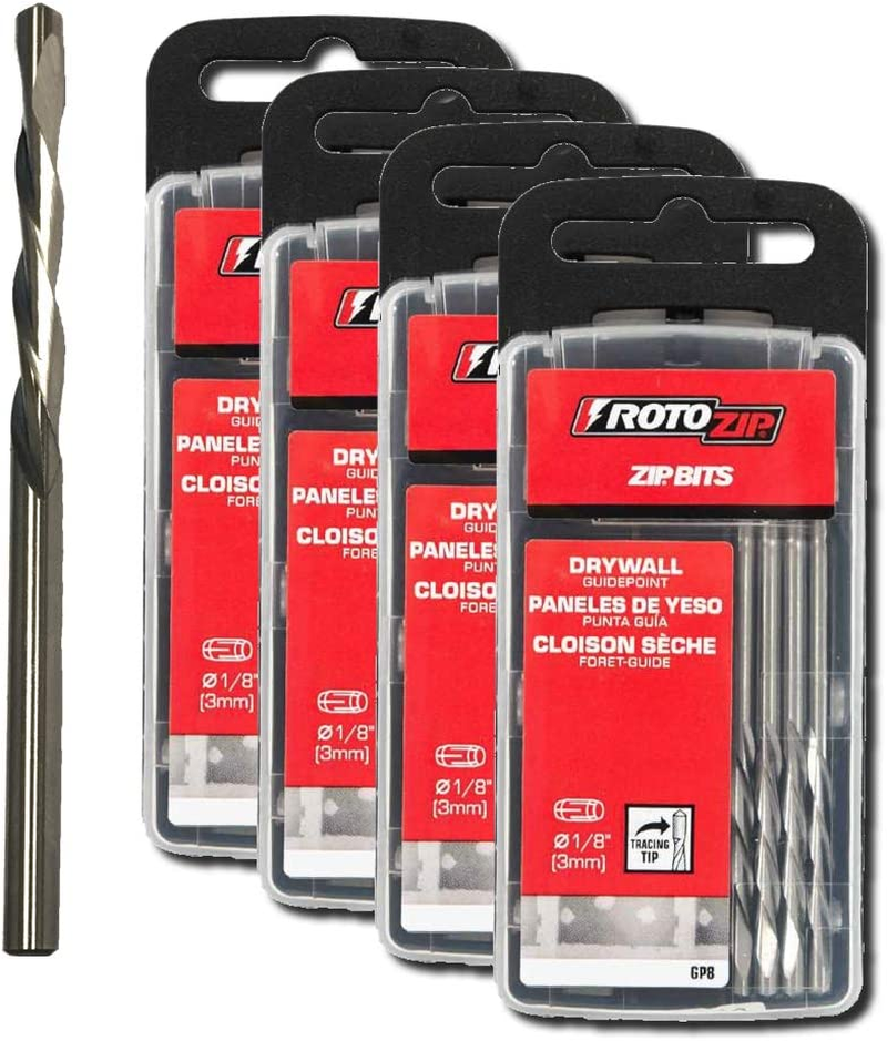 1/8'' Guide Point Drywall Router Bits for Cutout Tools, ROTO ZIP - GP8 ...